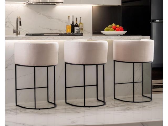 Click here for Contemporary Cream Linen Bar Stools Set of 3  29 U... prices