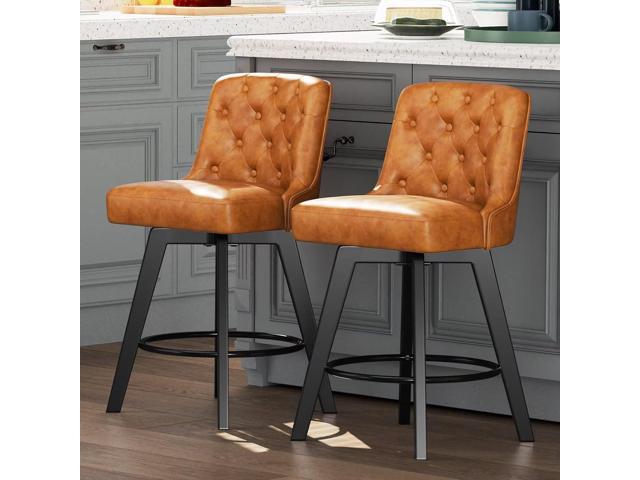 Click here for MINCETA Bar Stools Set of 2  PU Leather Barstools... prices