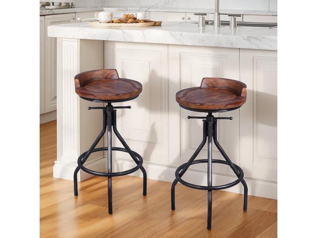 Click here for Set of 2 Industrial Bar Stools with Mini Backrest... prices