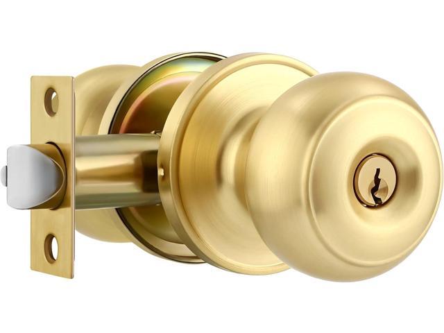 Click here for 1 Pack Gold Ball Door Knob  Satin Brass Round Fron... prices