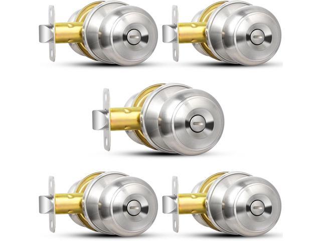 Click here for Sopoby Privacy Door Knob  5 Pack Brushed Nickel Ro... prices