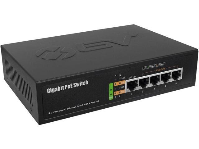 Click here for BV-Tech 5 Port Gigabit PoE+ Switch (4 PoE+ Ports 1... prices