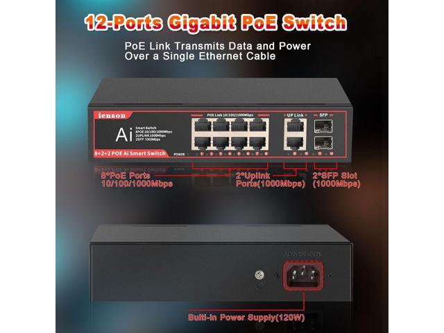 Click here for POE Gigabit Switch 8 Ports with 2 Uplink and 2 1.2... prices