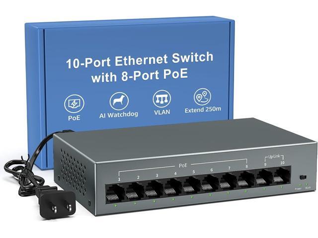 Click here for YuanLey 8 Port Gigabit PoE Switch with 2 Gigabit U... prices