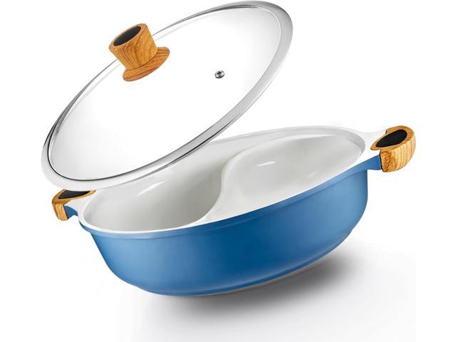 Click here for Nonstick Hot Pot with Divider  Blue Shabu Shabu wi... prices