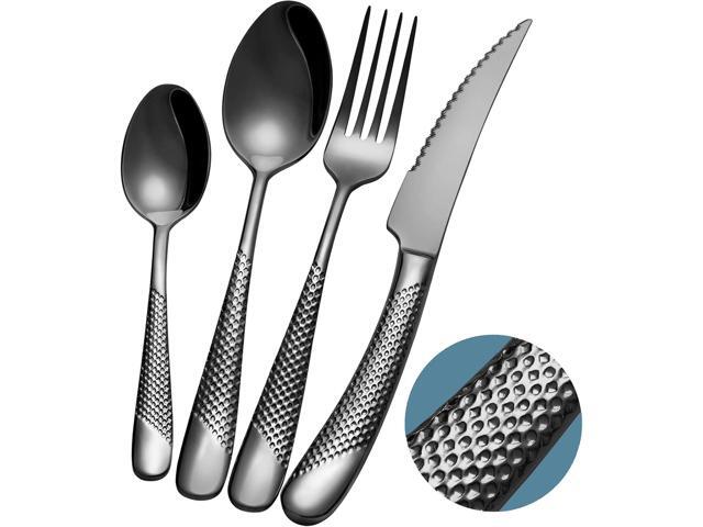 Click here for 16-Piece Modern Black Hammered Silverware Set with... prices