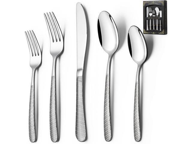 Click here for 40-Piece Hammered Silverware Set  Deedro Stainless... prices