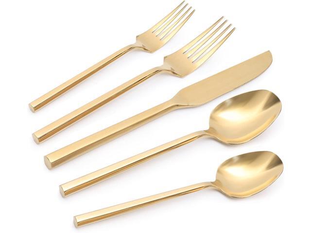 Click here for 18/0 20-Piece Gold Silverware Set  Flatware Set St... prices