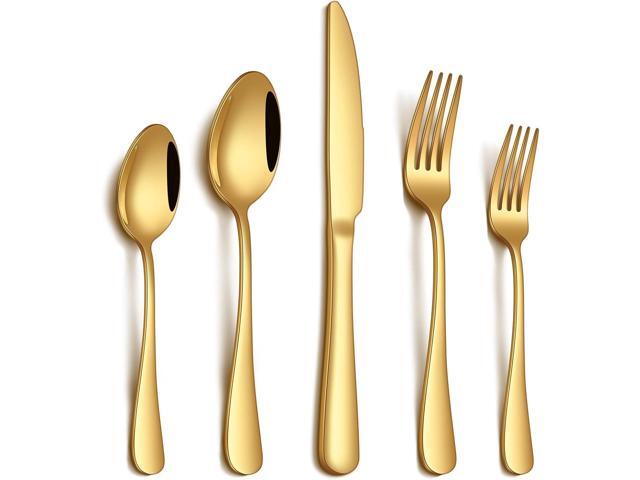 Click here for 20 Piece Gold Silverware Set  Stainless Steel Flat... prices