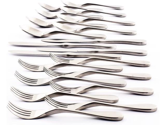 Click here for Knork Silverware Set - 20 Piece Matte Silver Cutle... prices