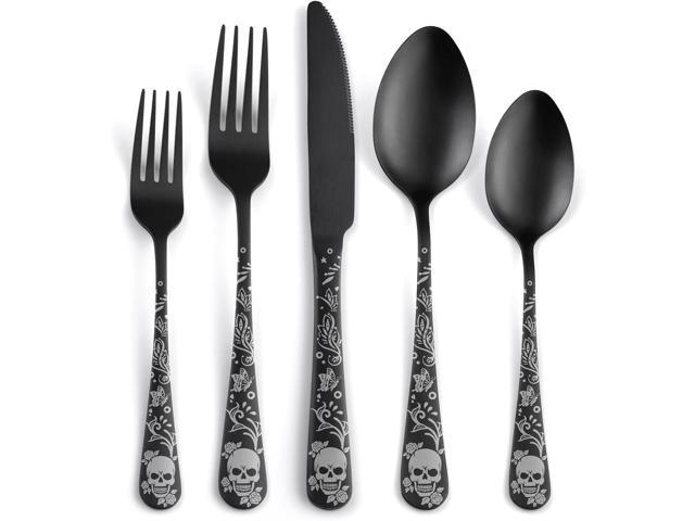 Click here for 40 Piece Skull Pattern Matte Silverware Set for 8... prices