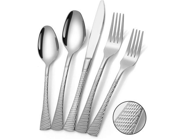 Click here for Hammered Silver Silverware Set for 8 Stainless Ste... prices