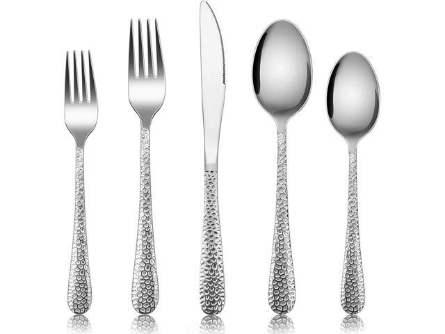 Click here for Silverware Set for 12  E-far 60-Piece Hammered Fla... prices