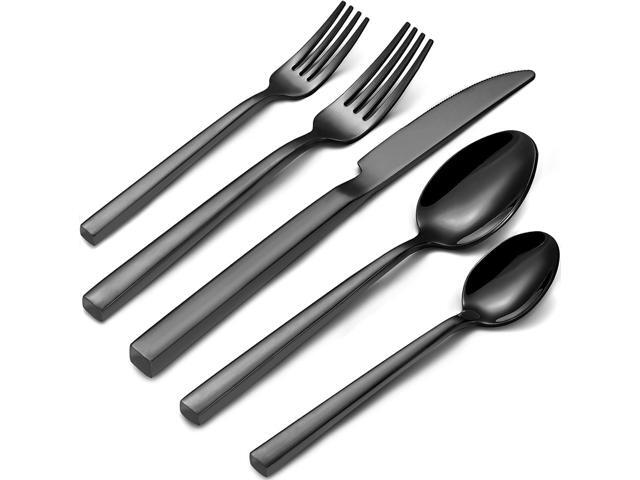Click here for Black Silverware Set for 8  Heavy-Duty 18/0 Stainl... prices