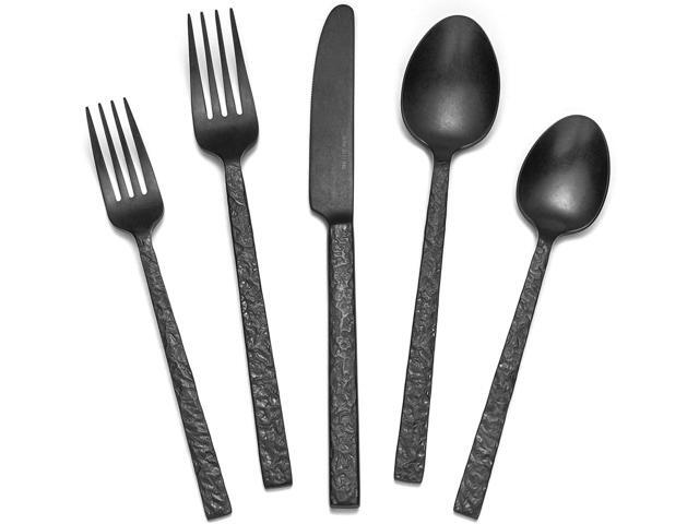 Click here for KINGSTONE 20 Pcs Black Hammered Silverware Set for... prices