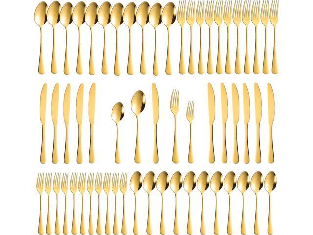 Click here for 60-Piece Gold Silverware Set  Stainless Steel Flat... prices
