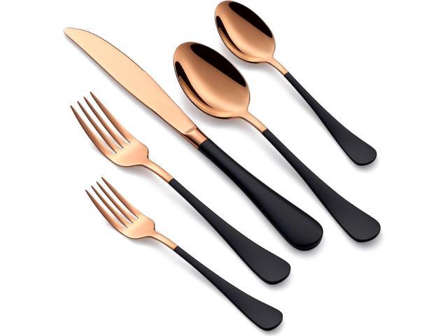 Click here for 20-Piece Rose Gold and Black Silverware Set for 4... prices