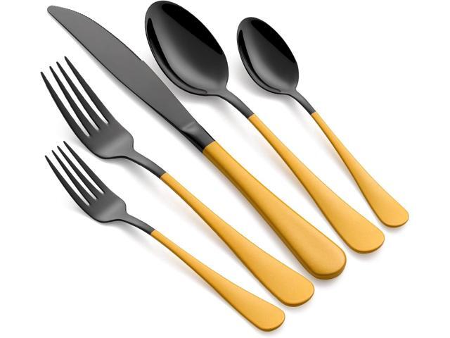 Click here for 20-Piece Yellow Silverware Set 18/0 Stainless Stee... prices