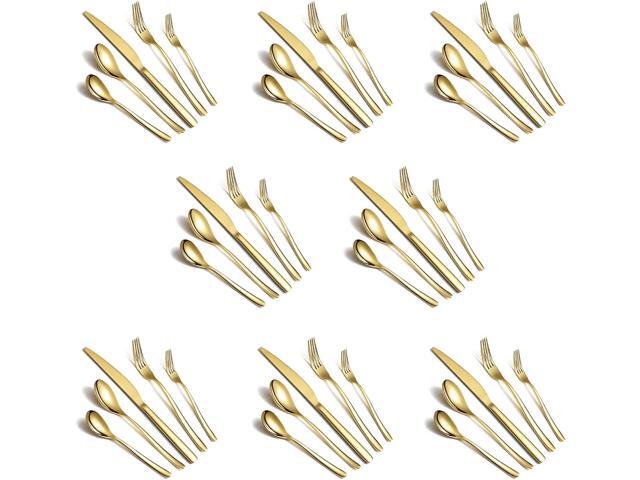 Click here for HOMQUEN 40-Piece Gold Silverware Set  Gold Flatwar... prices