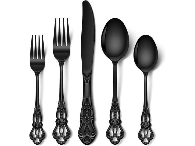 Click here for Stapava 20 Pcs Black Silverware Set  Gorgeous Retr... prices