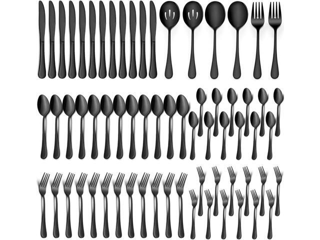 Click here for LIANYU 66-Piece Black Silverware Set with Serving... prices