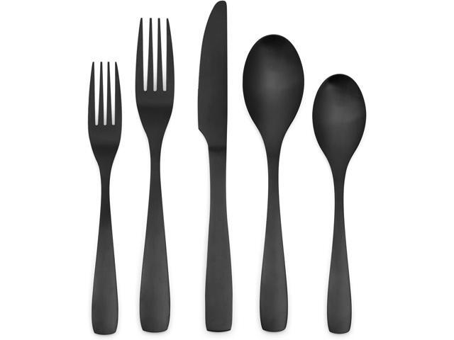 Click here for 40 Piece Silverware Set  Bettlife Matte Black Silv... prices