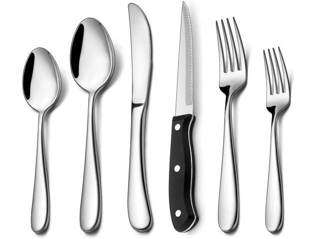 Click here for 48-Piece Heavy Duty Silverware Set with Steak Knif... prices