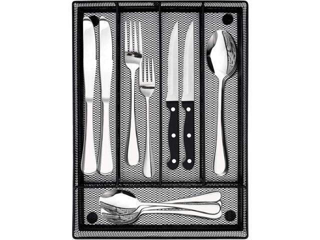 Click here for LIANYU 24-Piece Silverware Set with Steak Knives f... prices