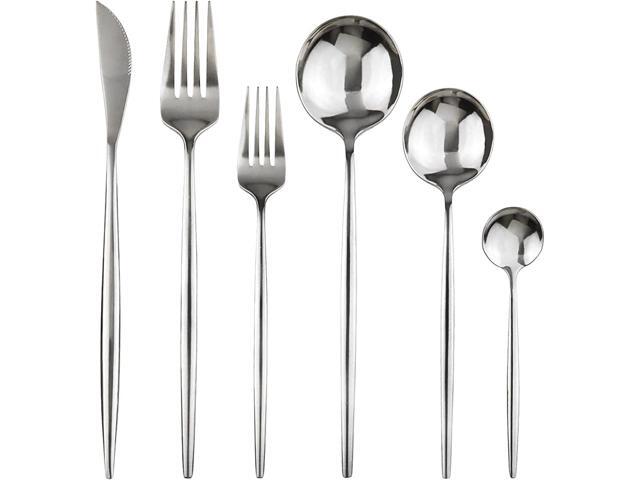 Click here for Silver 36-Pieces Silverware Flatware Mirror Polish... prices