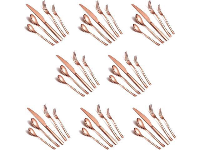 Click here for HOMQUEN 40-Piece Copper Silverware Set  Rose Gold... prices