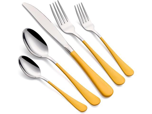 Click here for 20-Piece Yellow Silverware Set 18/0 Stainless Stee... prices