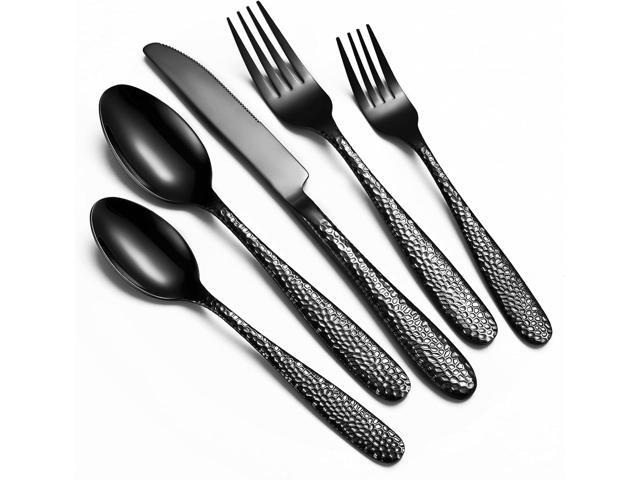 Click here for Black Hammered Silverware Set  40-Piece Heavy Duty... prices