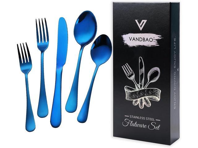 Click here for Blue Silverware Set Flatware Cutlery - 20 Pieces S... prices