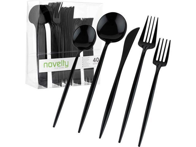 Click here for Novelty Modern Flatware Cutlery Combo Set (Black... prices