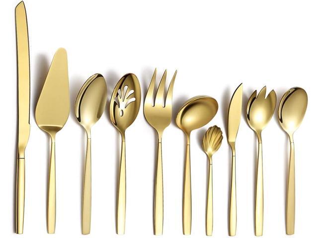 Click here for Berglander Gold Serving Utensils 10 Pieces  Titani... prices
