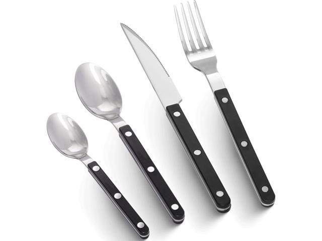 Click here for Stainless steel Silverware set black  20-piece  Bl... prices