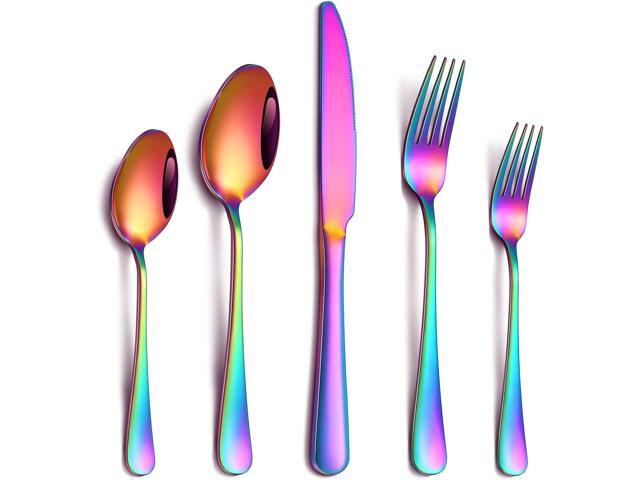 Click here for 20 Piece Rainbow Silverware Set  Stainless Steel F... prices