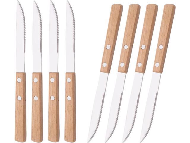 Click here for Dinner Knives Set of 8 - Wooden Handled Serrated K... prices