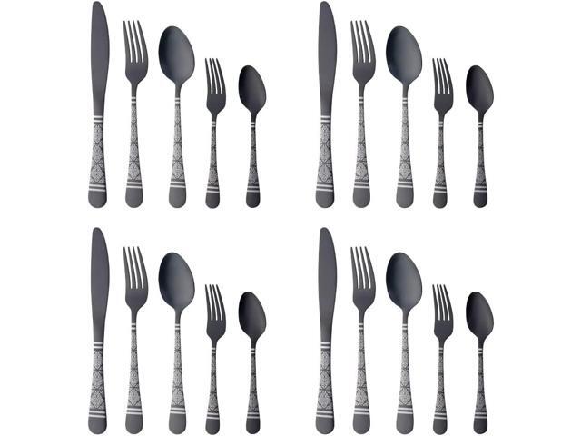 Click here for Christmas Gift Black Hammered Flatware Sets for 4... prices