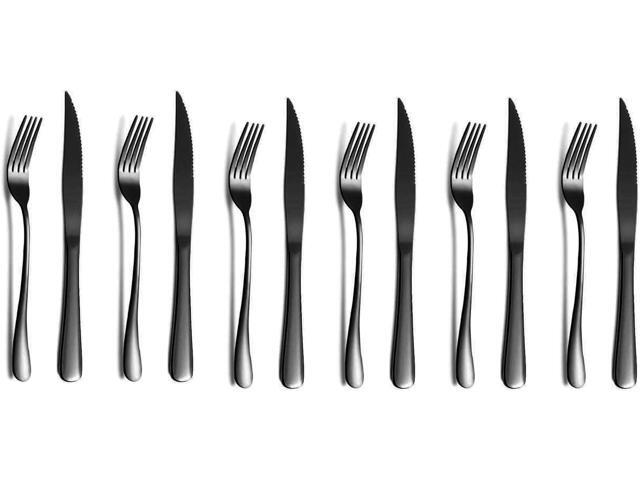 Click here for 12-piece Black Steak Knives Set  Fork And Knives S... prices