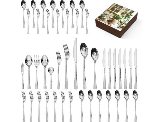 Click here for KINGSTONE Hammered Silverware Set  Flatware Set wi... prices