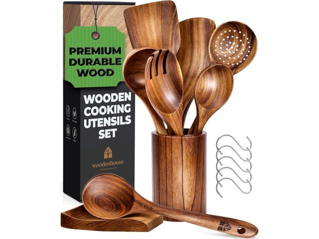 Click here for 8 Pcs Teak Wooden Utensil Set with Holder  Spoon R... prices