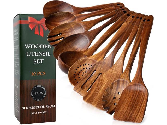 Click here for Wooden Spoons for Cooking 10-Piece Teak Wood Cookw... prices