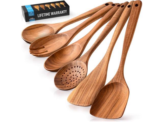 Click here for Zulay Kitchen 6-Piece Wooden Cooking Spoons Set He... prices