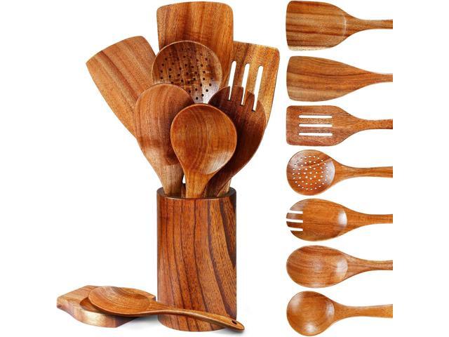 Click here for Pleafind Natural Teak Wooden Utensil Set - 9 Pcs... prices