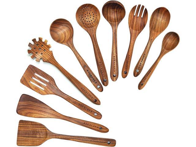 Click here for Wooden Spoons for Cooking 10 Pcs Natural Teak Wood... prices