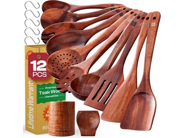 Click here for Riveira Dark Teak Kitchen Utensils Set - 12-Piece... prices