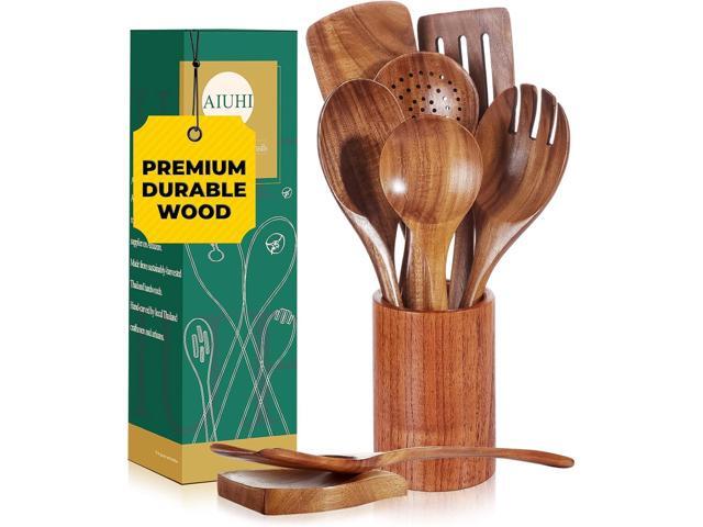 Click here for AIUHI Natural Solid Teak Wooden Cooking Utensils f... prices