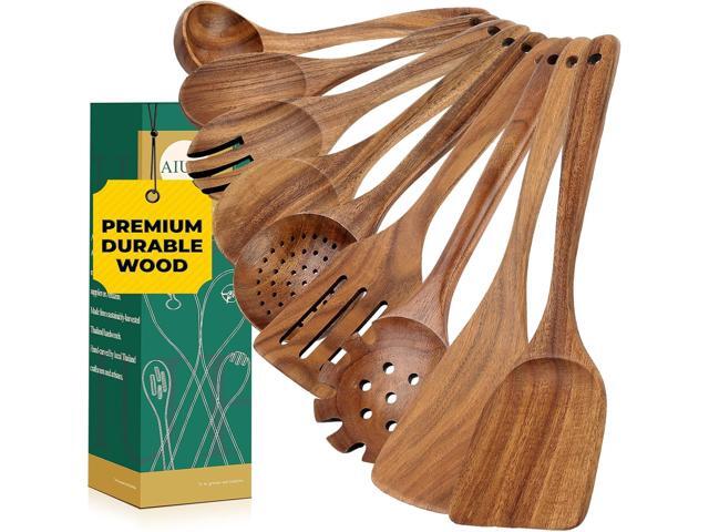 Click here for AIUHI Natural Teak Wood Kitchen Utensil Set  9Pcs... prices