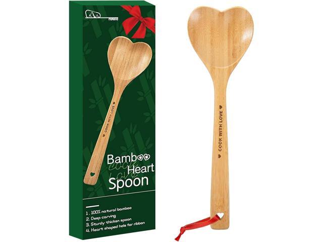 Click here for Bamboo Heart Shaped Spoon for Cooking - Wooden Coo... prices